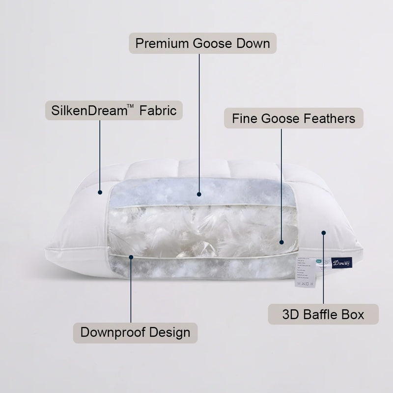BlissfulCloud 100% Goose Down Pillow